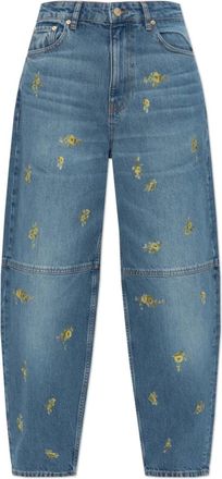 Ganni Femme, Jeans, Bleu, Taille: W28 L33 Floral Motif Jeans