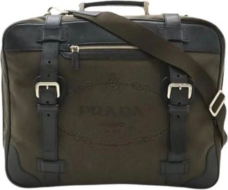 Prada unisex, Pre-owned, Brun, Taille: ONE Size Sac &agrave; main vintage en toile Pre-owned
