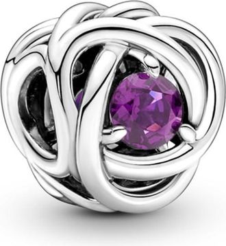 Pandora Februar Geburtsstein Violetter Ewigkeitskreis Charm aus Sterling-Silber mit Kristallen, 790065C02