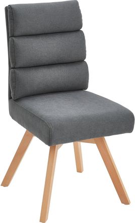Livetastic Stuhl, Grau, Holz, Metall, Textil, Buche, massiv, Füllung: Schaumstoff, Taschenfederkern, Drehkreuz, 45x88x62 cm, Esszimmer