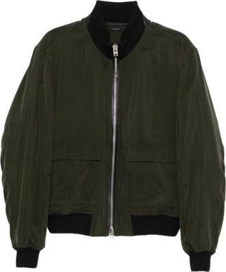 Tom Ford Homme, Vestes, Vert, Taille: L Blouson Aviateur Ultral&eacute;ger en Gabardine