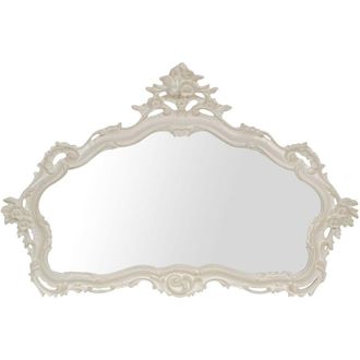 Biscottini International Biscottini - miroir mural en bois avec finition blanc antique fabriqué en italie