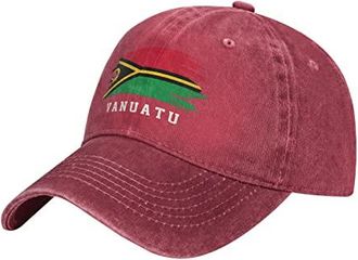 Generic Baseball Casquette Drapeau du Vanuatu, Denim Vanuatuen Casual Pare-Soleil Casquette R&eacute;glable Chapeau pour Jogging Cyclisme Festivals