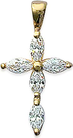 Brillaxis Pendentif plaqu&eacute; or croix empierr&eacute;e