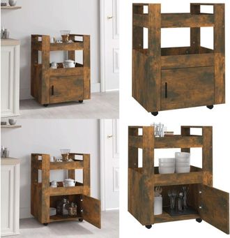 vidaXL K&uuml;chenwagen R&auml;uchereiche 60x45x80 cm Holzwerkstoff - K&uuml;chenwagen - Holzwerkstoff - K&uuml;cheninsel - K&uuml;chentisch - Regal - Home & Living