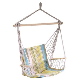 Vacchetti Chaise &agrave; bascule en tissu ray&eacute; jaune cm50h100