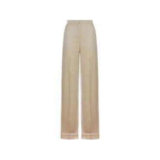 Max Mara Seidenorganza-Hose - - Trousers - Damen - Beige - XS