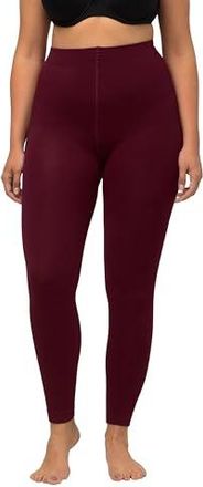 Ulla Popken Thermo-Strumpfleggings, flauschiges Futter Collants, Rouge Bordeaux, 56-58 Femme