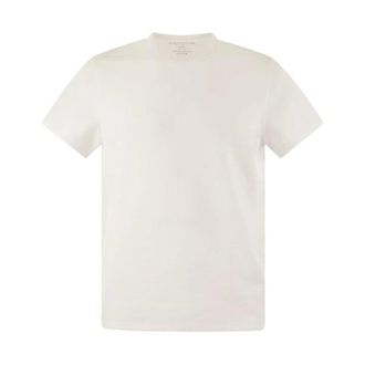 Majestic Filatures Homme, Tops, Blanc, Taille: S T-shirt ras du cou en coton