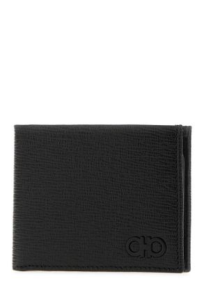 Ferragamo Mens Ganc Wallet Black Leather