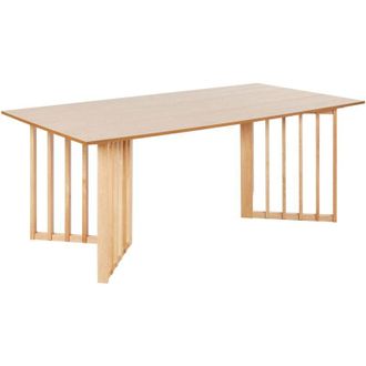 Beliani Beliani - Esstisch in modernem Design mit Rillenfu&szlig; in Helle Esche Holz 200 x 100 cm