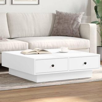 vidaXL vidaXL Table basse Blanc 90x90x28 cm Aggloméré