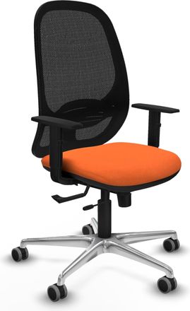 Piqueras y Crespo Cilanco B&uuml;rostuhl, verstellbar, mit 1D-Armlehnen, ausgestattet mit Syncro/Traslack und Schneideschaum, mit Rollen von 65 mm, Parkett, Schwarz/Orange