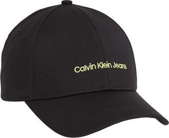 Calvin Klein Casquette Homme Institutional Baseball, Noir (Black/Sharp Green), Taille Unique