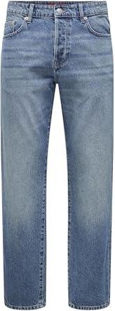 Only & Sons Onsedge Straight Box Tai DNM Mu Otl, Denim Bleu m&eacute;dium, 32W / 32L Hommes