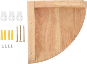 BESPORTBLE Weißes Eichen Wand Eckregal 7 Zoll Fächerförmiges Aufbewahrungsregal Für Küche Schlafzimmer Bad Mit Feuchtigkeitsbeständigem Design