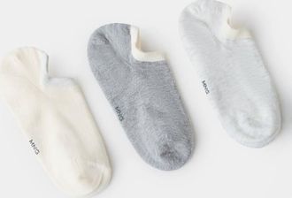 Mango Pack 3 paires de chaussettes invisibles &eacute;cru - Homme - 40-42 - MANGO MAN