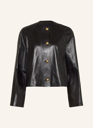 Max Mara Lederjacke Bouquet schwarz