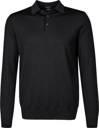 Joop Herren Pullover schwarz Merinowolle unifarben