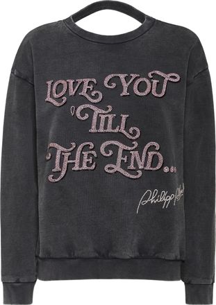 Philipp Plein Open Back Roundneck Sweatshirt Love Plein