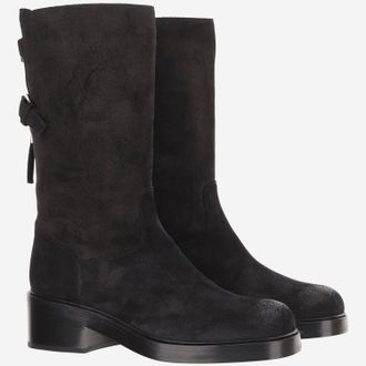 Sartore Womens Suede Ankle Boots Black