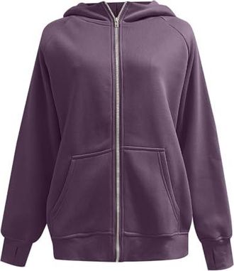 Generic Vestes pour femmes 2026 &agrave; la mode avec fermeture &eacute;clair et poche pour lautomne et lhiver, violet clair, XXL