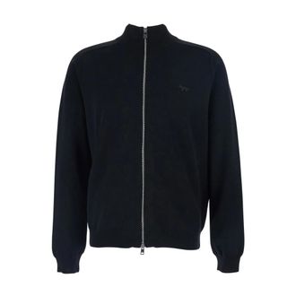 Maison Kitsun&eacute; Homme, Pulls, Noir, Taille: XL High-Neck Zip SweaT-shirt