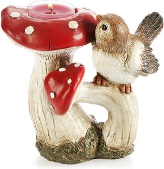 Com-Four Champignons de d&eacute;coration dautomne - pr&eacute;sentoir d&eacute;coratif - photophore amanite Tue-Mouche - bougeoir d&eacute;coratif - Figure de Champignon (1 pi&egrave;ce - Champ