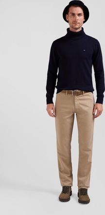 Eden Park Pantalon Chino En Piqu&eacute; De Coton Stretch Et Modal Chanvre Coupe Regular