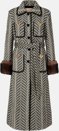 Valentino Mantel VGold aus einem Wollgemisch mit Shearling