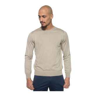 Canali Italienischer Seidenbaumwollpullover - - Knitwear - Herren - Beige - 2XL