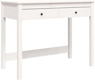 vidaXL Schreibtisch mit Schubladen Wei&szlig; 100x50x78 cm Massivholz Kiefer Vidaxl