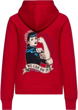 Queen Kerosin Kapuzenpullover We Can Do it mit plakativem R&uuml;ckenprint