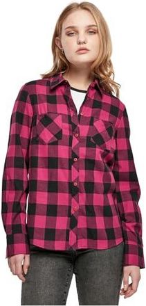 Urban Classics Ladies Turnup Checked Flanell Shirt Chemise, Wildviolet/Black, 5XL Femme
