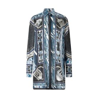 Roberto Cavalli Robe courte en soie &agrave; imprim&eacute; marbr&eacute; - Femme - Robes - Multicolore - Taille: 40 FR