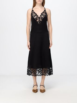 Fendi Robe nuisette midi en soie avec empi&egrave;cements en dentelle