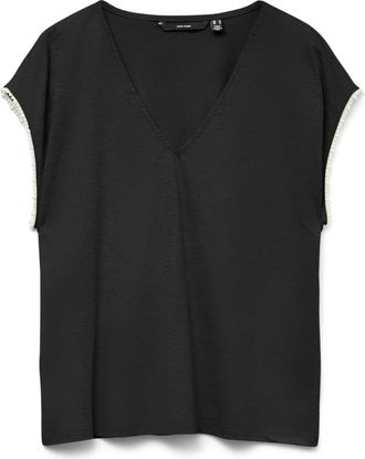 Vero Moda Vmvips Ss AVA V-Neck Top JRS Ga