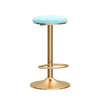 Generic Verstellbarer Drehhocker, Moderner Samtsitz, Goldfarbene Metallbeine, H&ouml;he 65-80 cm, Farben: Rosa, Grau, Gr&uuml;n, Blau, Wei&szlig;, Schwarz