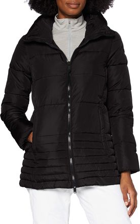 F.lli Campagnolo Mittellange Jacke für Damen, Schwarz, D46