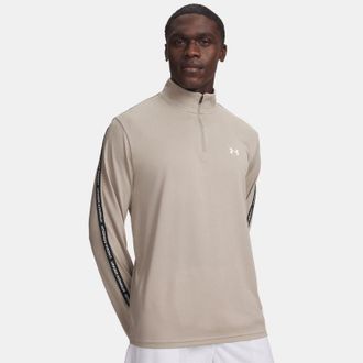 Under Armour Tech Taping Oberteil mit.5-Zip f&uuml;r Herren Timberwolf Taupe / Schwarz / Wei&szlig; XXL
