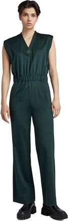 G-Star RAW Damen Wide Leg V-Neck Jumpsuit, Grün (laub D22370-C813-4287), XL