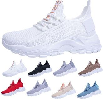 Generic Baskets &eacute;paisses pour femme avec doublure en maille respirante - Confortables - Pour la marche, lathl&eacute;tisme, la gym, le tennis - Antid&eacute;rapantes et l&eacute;g