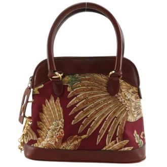 Ferragamo Sac &agrave; main en coton et cuir Pre-owned - Femme - Pre-owned - Brun - Taille: ONE Size