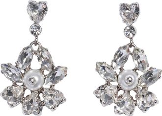 Simone Rocha Femme, Accessoires, Gris, Taille: ONE Size Grandes boucles doreilles pendantes avec cristaux