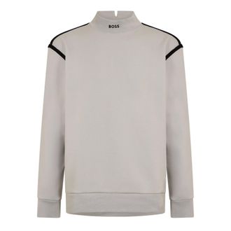 HUGO BOSS Silas Sweatshirt f&uuml;r Herren, Stehkragen, Lang&auml;rmlig (Pastellgrau)