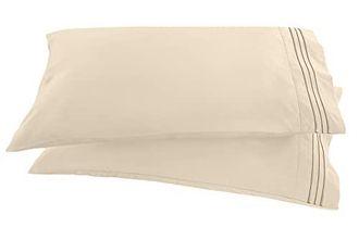 Elegant Comfort 2-teiliger Kissenbezug mit Fadenzahl 1500, Bestickt, &auml;gyptische Qualit&auml;t, luxuri&ouml;s, seidig weich, hypoallergen, knitterfrei, farbbest&auml;ndig