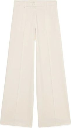 Oltre Femme, Pantalons, Blanc, Taille: 40 FR Pantalon palazzo en tissu cr&ecirc;pe