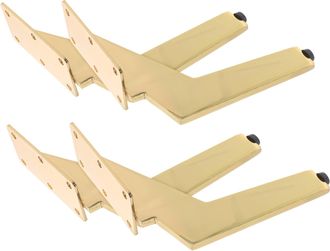 NUOBESTY 4 Stück Möbelbeschläge Ersatz Sofabeine Goldene Schrankfüße Möbelbeschläge Tischbeine 6 Zoll Stuhlbeine Bettbeine Tv Ständerbeine Kaltgewalzter Stahl 