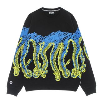 Octopus Schwarzer Leichter Crewneck Sweatshirt mit Octopus-Logo - - Sweatshirts & Hoodies - Herren - Mehrfarbig - M