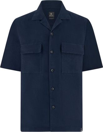 Boggi Milano Homme, Chemises, Bleu, Taille: XL Linen Camp Overshirt